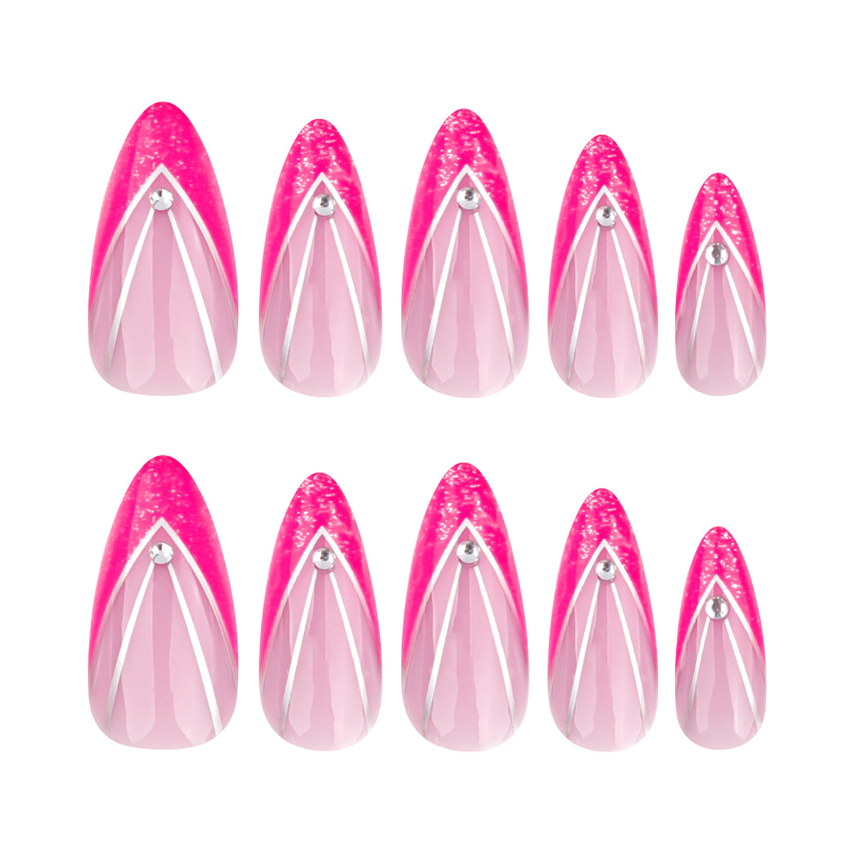 Red V-Shape Dots Glitter Nail – PRETTYLUXHAIR