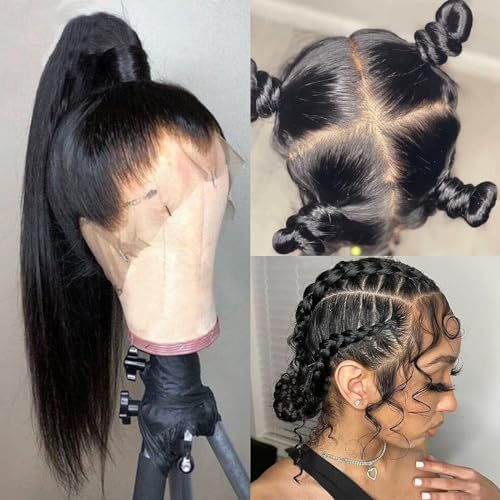 "Mini Knotless" Full Lace Swiss Lace Pre-Plucked Hairline Straight Wig ...