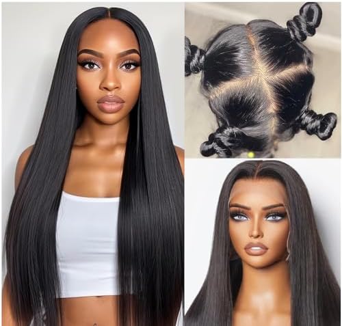"Mini Knotless" Full Lace Swiss Lace Pre-Plucked Hairline Straight Wig ...