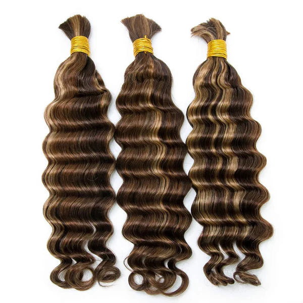 #4/#27/#30 Mix Color Deep Wave Bulk Hair Bundles – PRETTYLUXHAIR