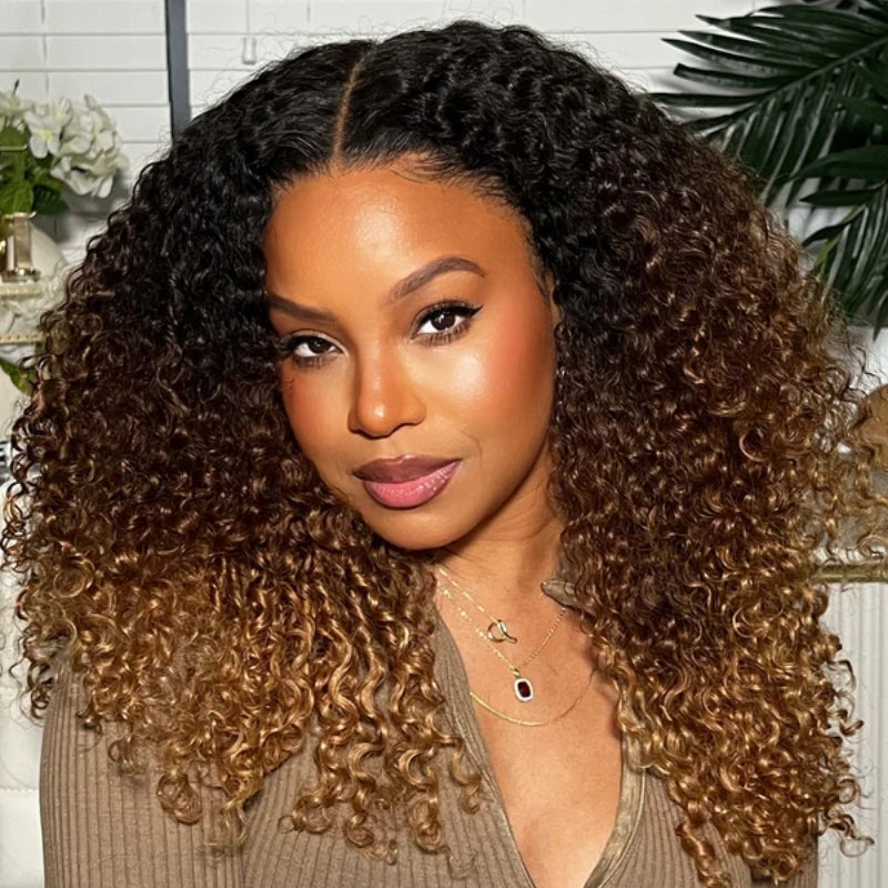 Ombre Brown "Mini Knotless" 13x6 HD Lace Super Pre-plucked Hairline 25 ...