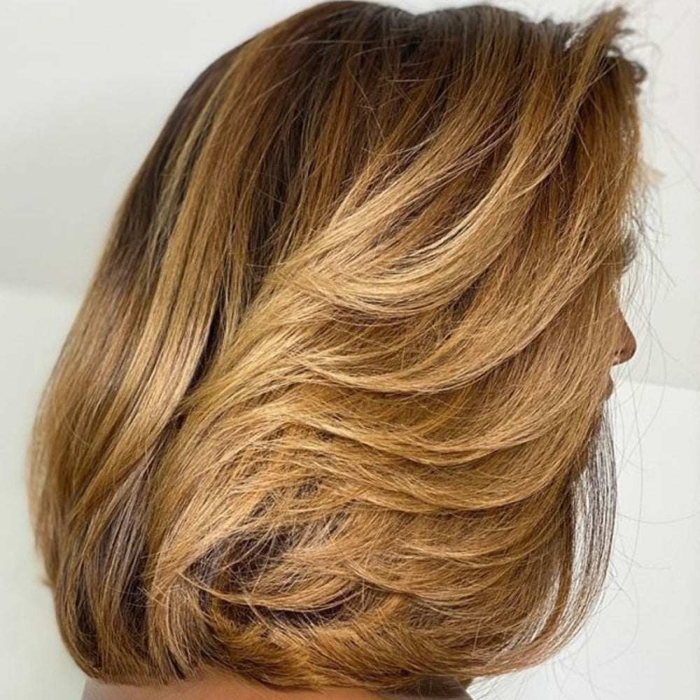 Ombre Honey Blonde Layered 13X6 Lace Front Pre-plucked Hairline Bob Wi ...