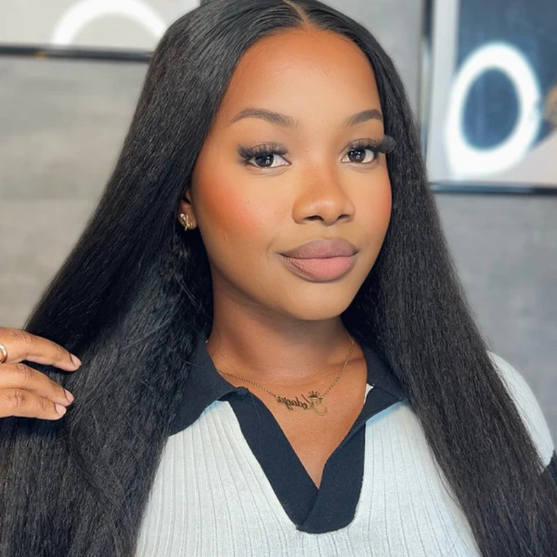 370 Fitted Cap Swiss Lace Ligh Yaki Straight With Invisible Adjustable ...
