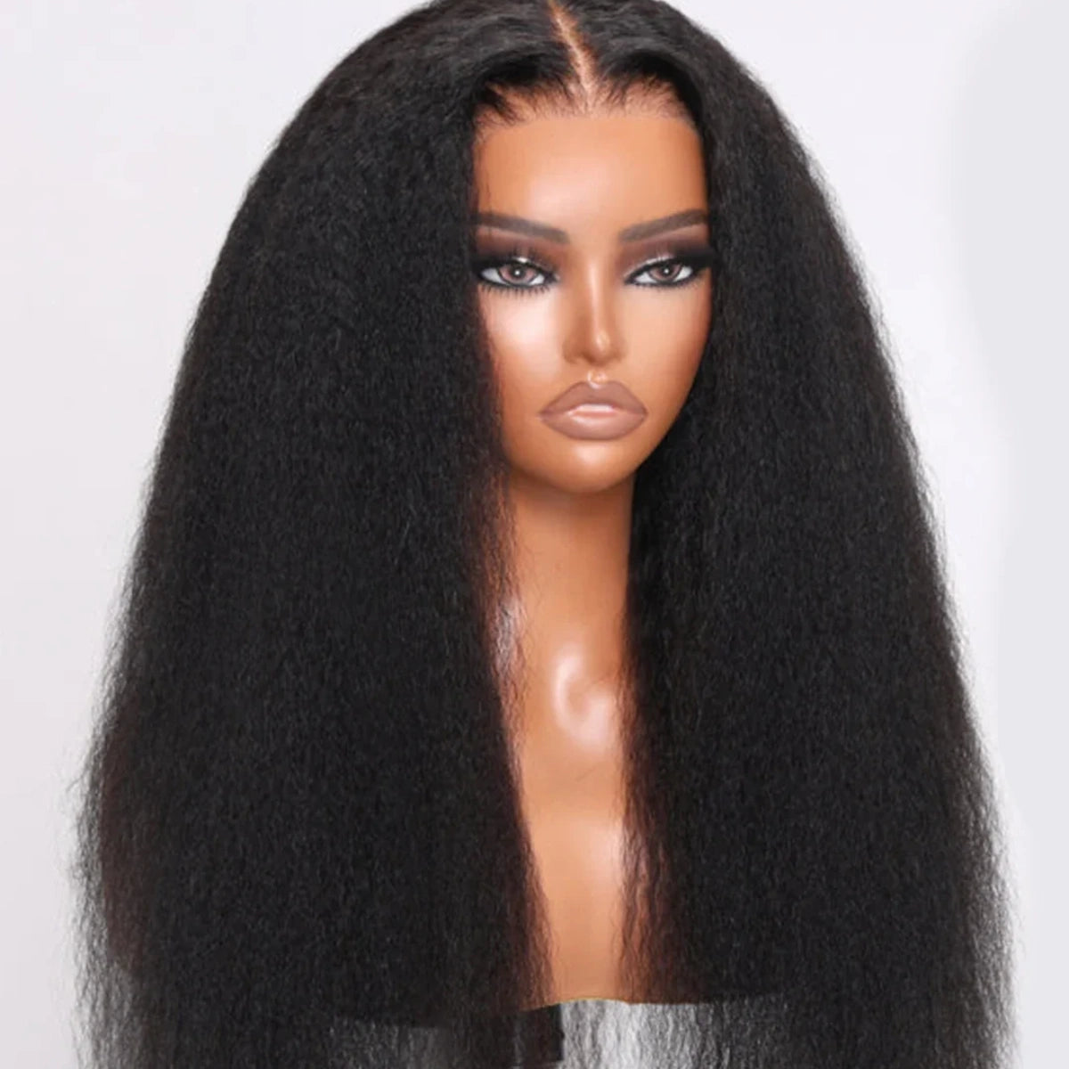 Glueless Air Cap "Mini Knotless" 5X5/13X6 HD Lace Front Wig Kinky Stra ...