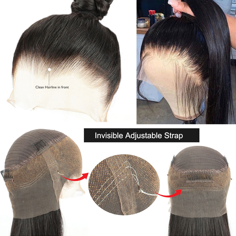 PRETTYLUXHAIR - Loose Wave 360 Lace Frontal Wig Human Hair Bleach Knots
