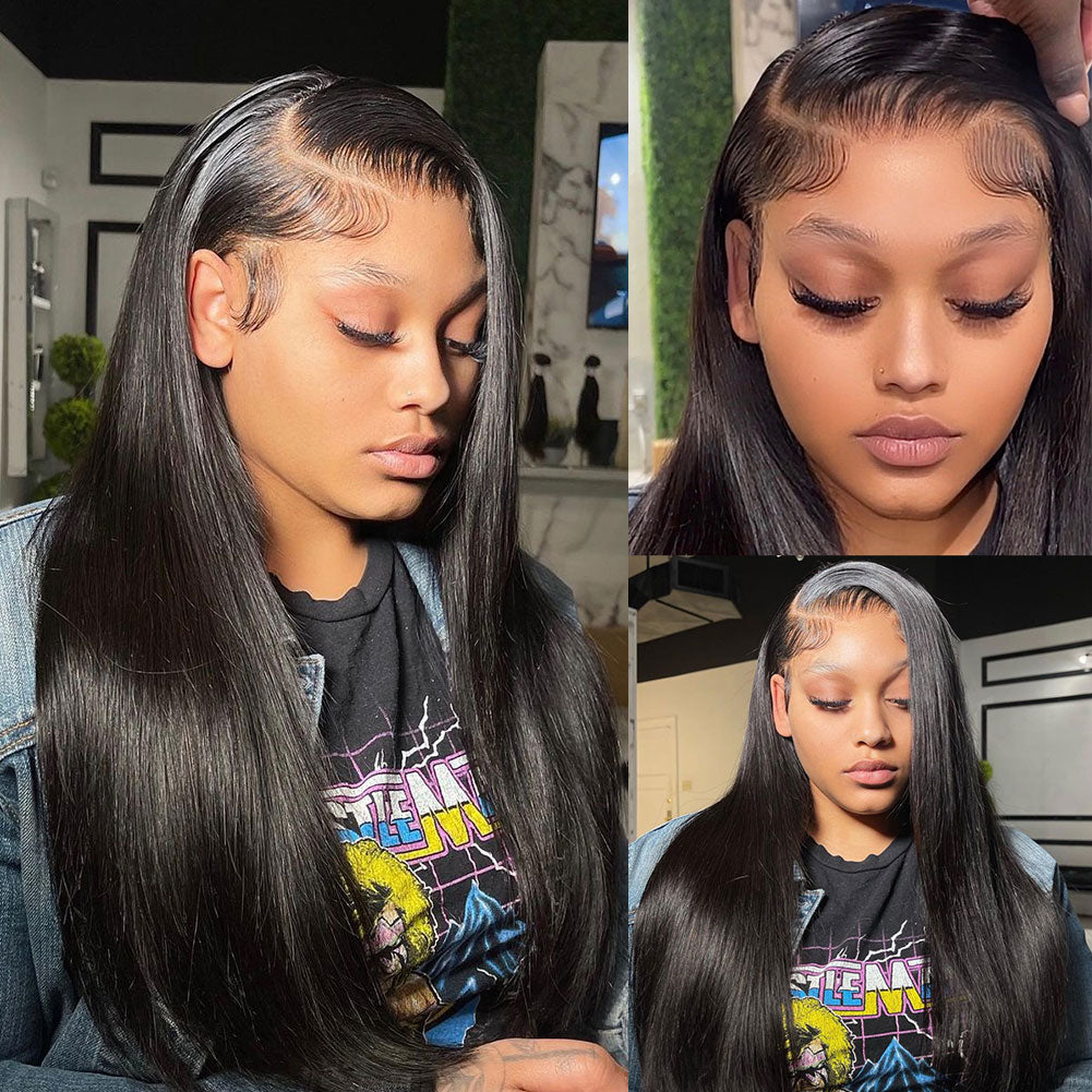 PRETTYLUXHAIR - Loose Wave 360 Lace Frontal Wig Human Hair Bleach Knots