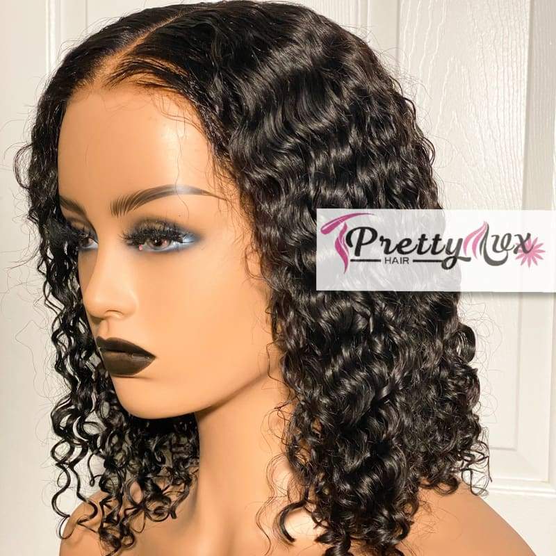 PRETTYLUXHAIR - Water Wave Bob Wig Lace Front Fake Scalp Wigs